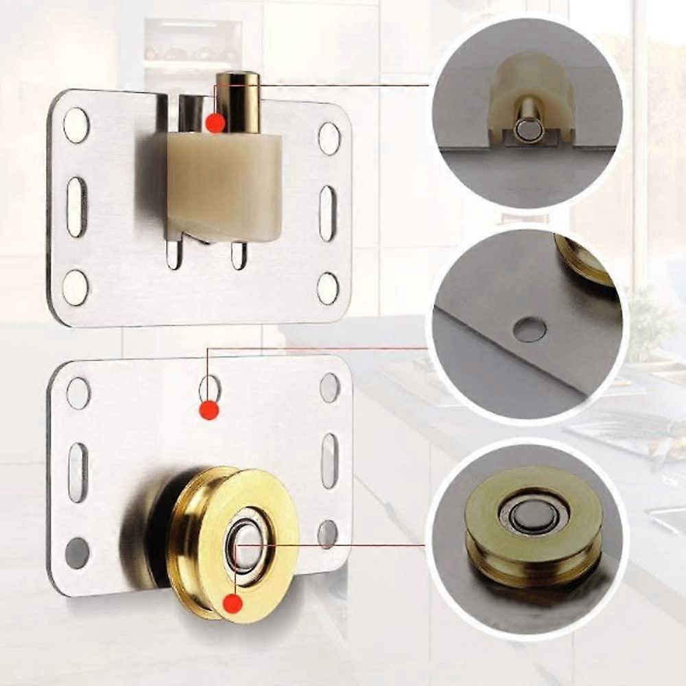 2 Pairs Sliding Door Roller Cupboard Sliding Pulley Door, Pulley ...