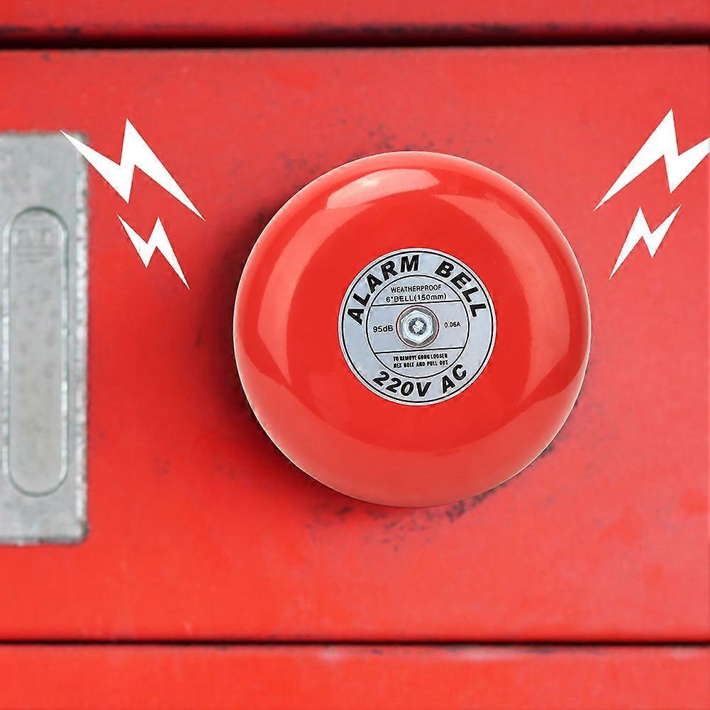 CB-6B Fire Alarm Bell 150mm 95dB Red Industrial Building Elevator Alarm ...