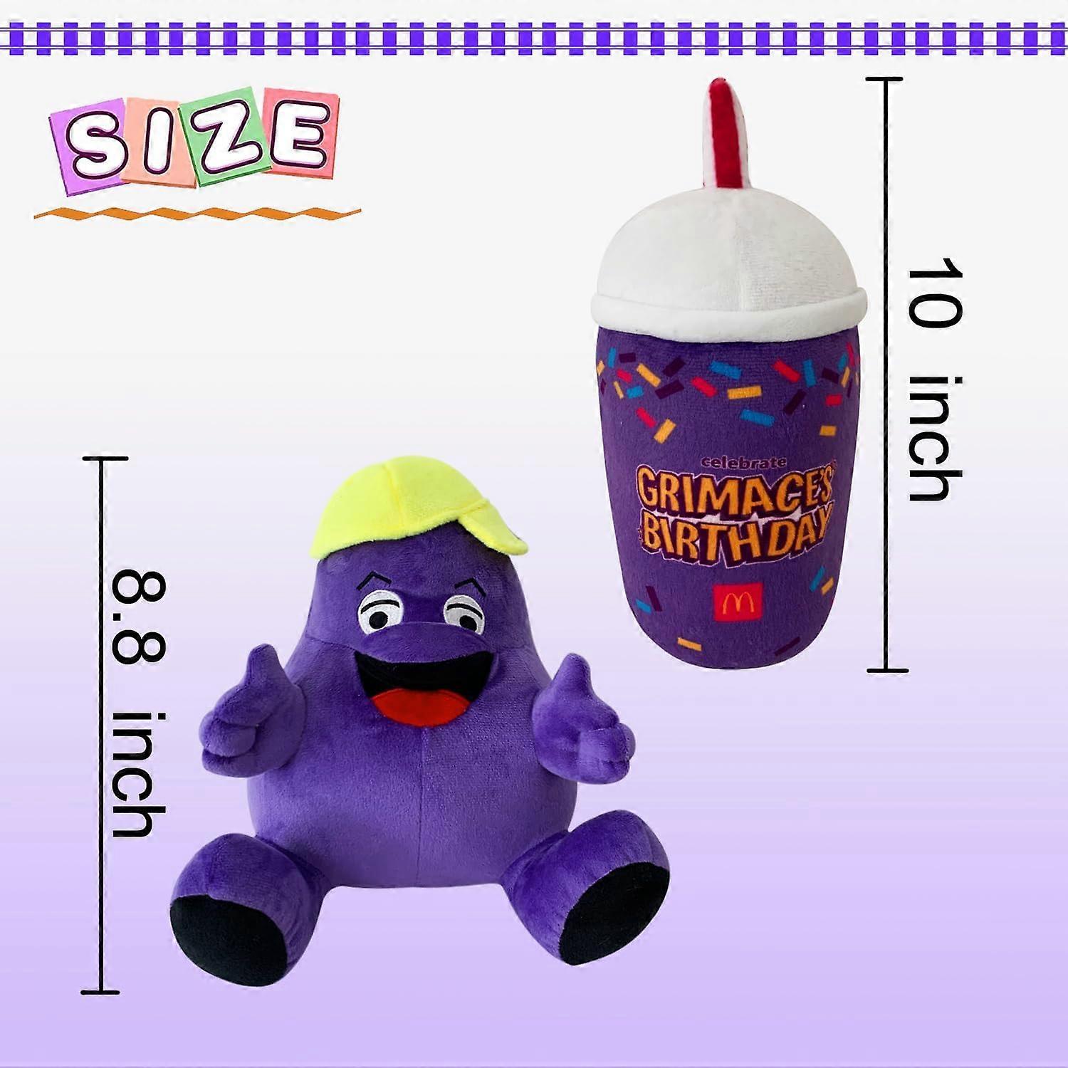 Grimace Plush,Grimace Shake Yellow Hat Plush Toy,Stuffed Animal Toy ...