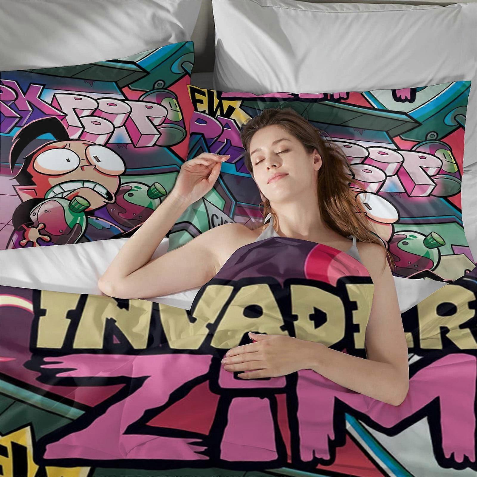 Bedding set BM315 Invader Zim Face on print Soft Bed Set Lightweight 3 ...