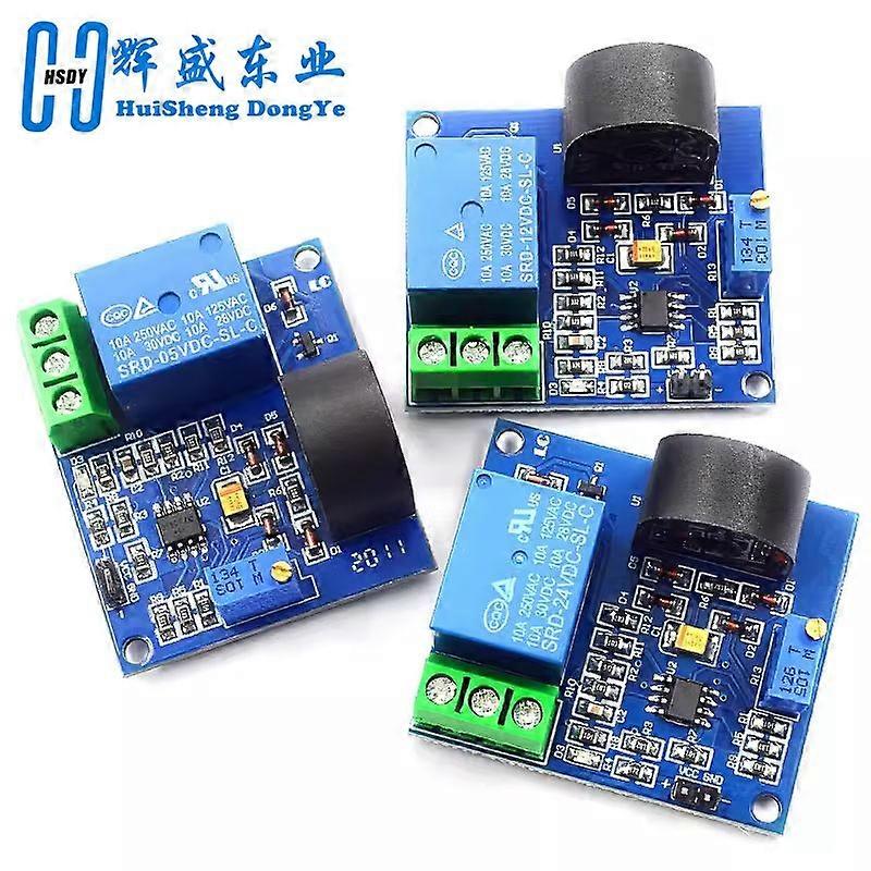 GaiBoSi AC Current Detection Sensor Module 5V 12V 24V Relay Protection Module 5A Over-Current ...