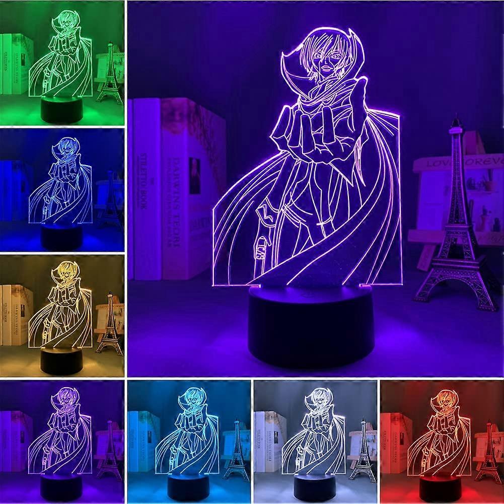 3D Lamp Anime Code Geass Lelouch Lamperouge Acrylic Led Light for ...