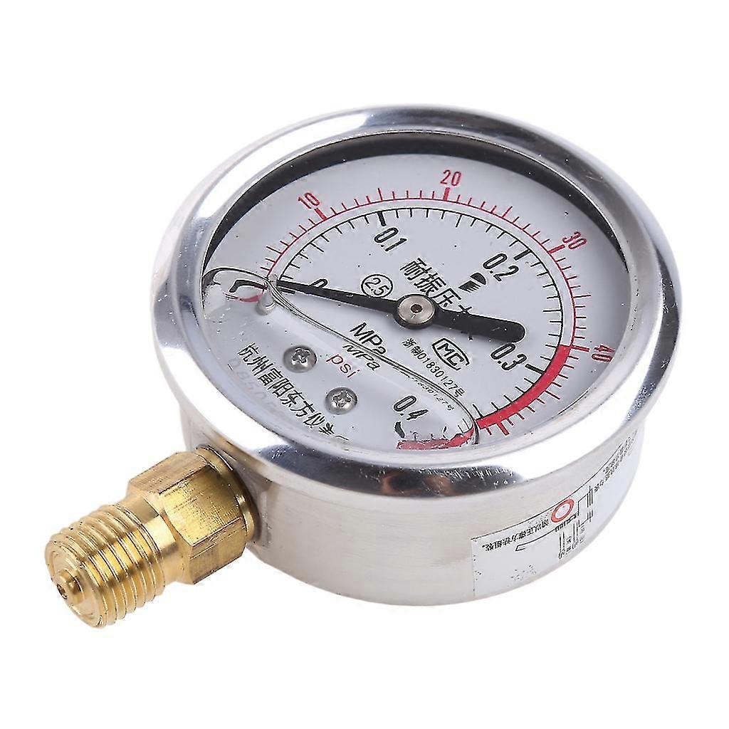 Air Oil Water Hydraulic Pressure Gauge Bottom Mount Pressure Measuring ...