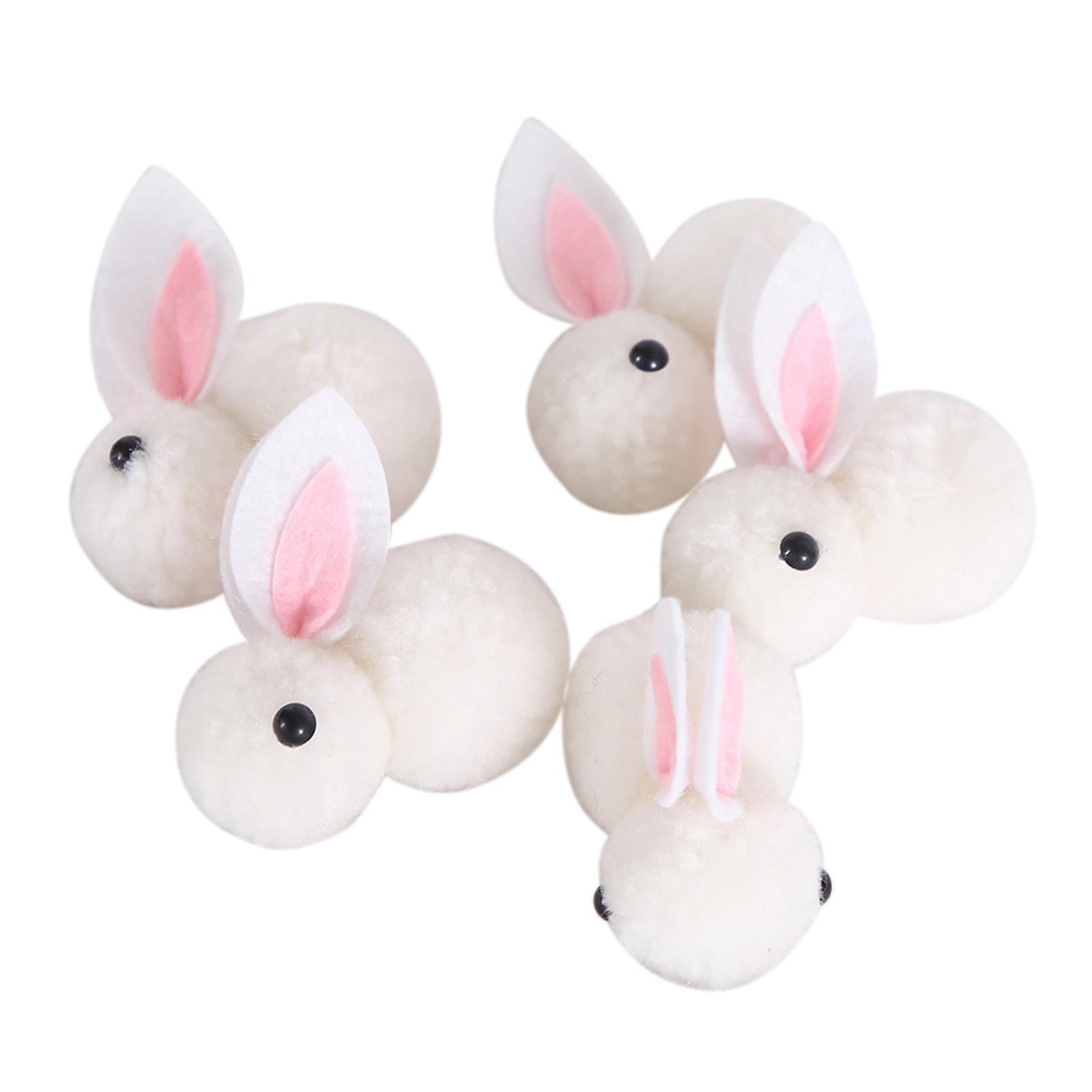 5pcs Mini Realistic Cute Bunny Lifelike Easter Rabbits Simulation Model ...