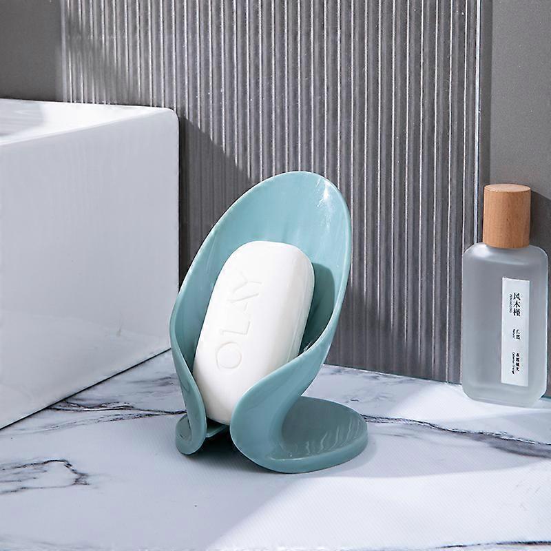 Blue Leaf Shaped Soap Dish, Leaf Soap Dish, Drain Soap Box, Self ...