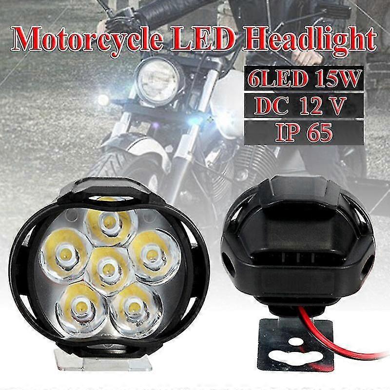 2pcs 6 Led Motorcycle Headlight High Bright Waterproof Spot Light ...