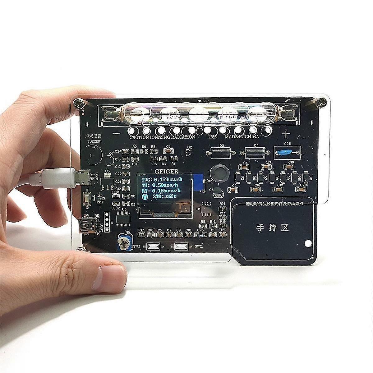 Diy Geiger Counter Kit Assembled Module Nuclear Radiation Detector X Rays Detecting Oled Display