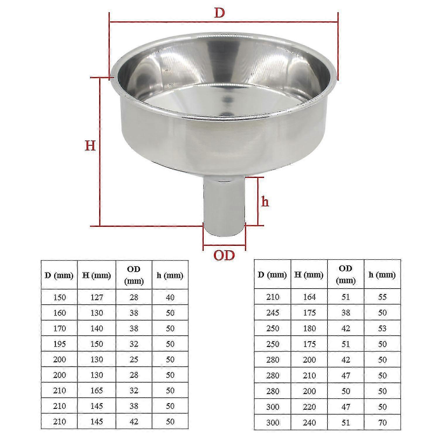 304 Stainless Steel Funnel Large With Filter Household Wine And Oil ...