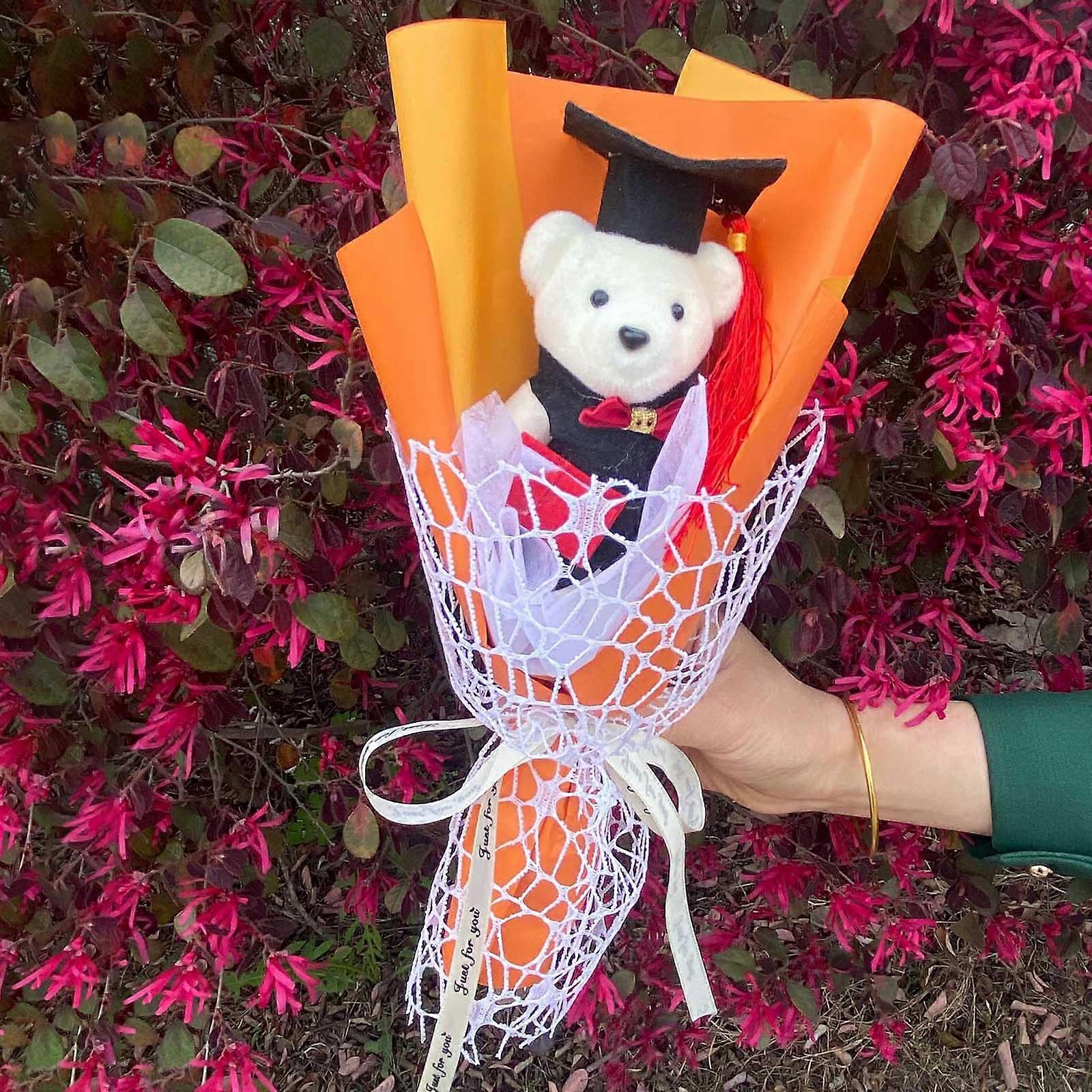 Artificial Flower Bouquets Graduation Flower Bouquets with Toy Bear ...