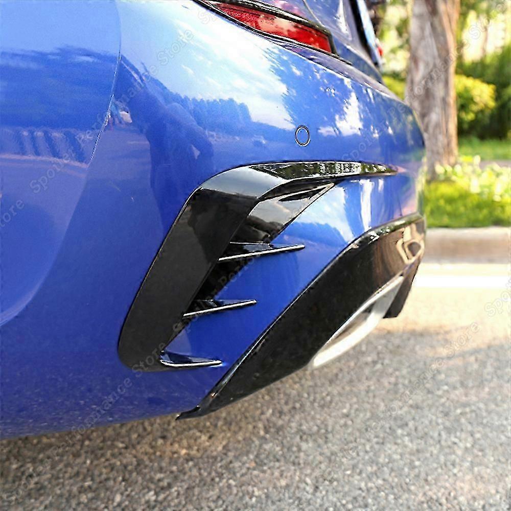 Gloss Rear Bumper Canards Vent M-PACK Side Splitter for BMW 3 Series ...