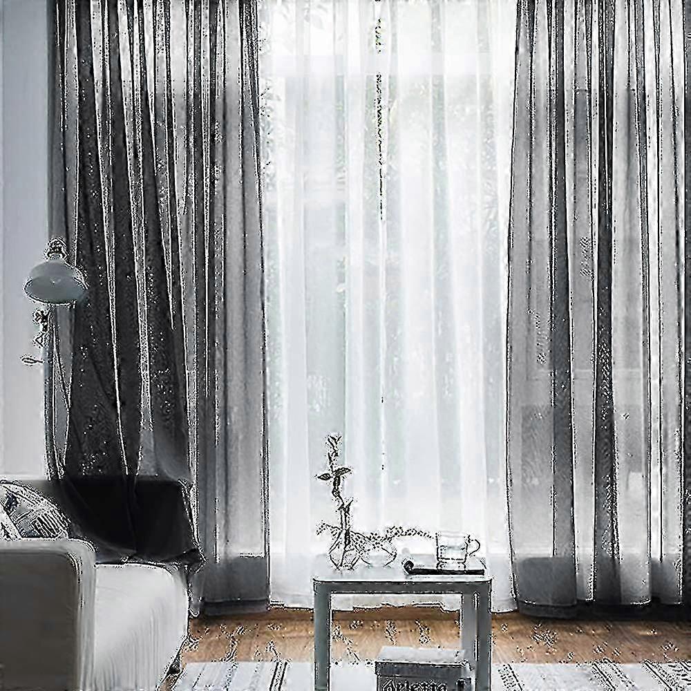 Voile Curtains With Ruffles In Linen Optics Transparent | Fruugo UK