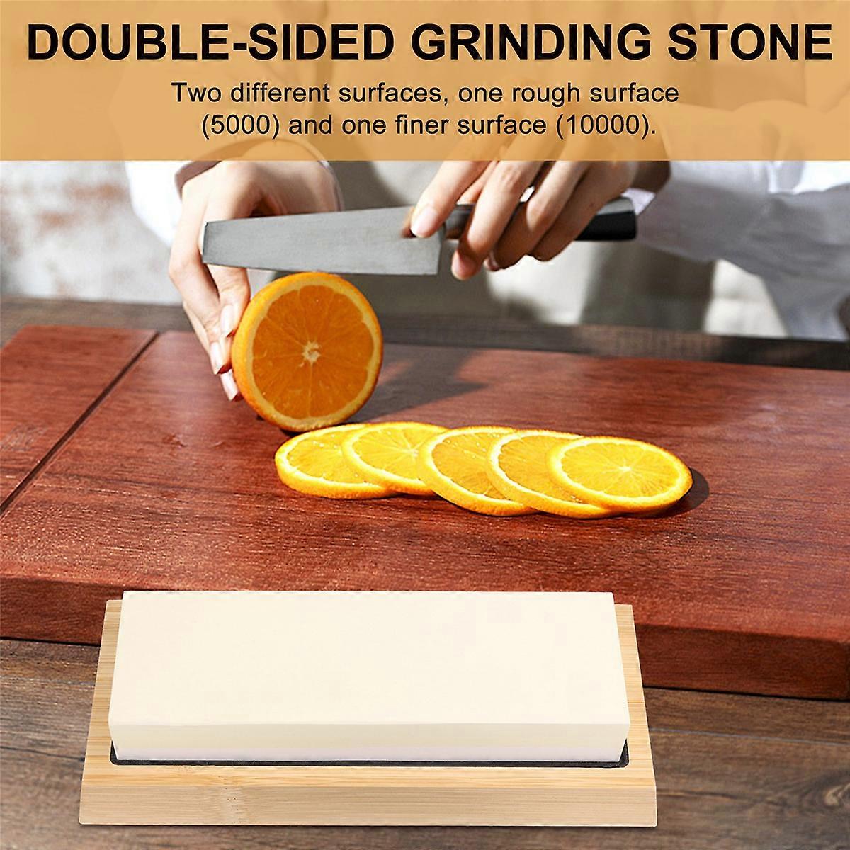 Whetstone Set,5000/10000 Grit Double-Sided Knife Sharpening Stone for ...