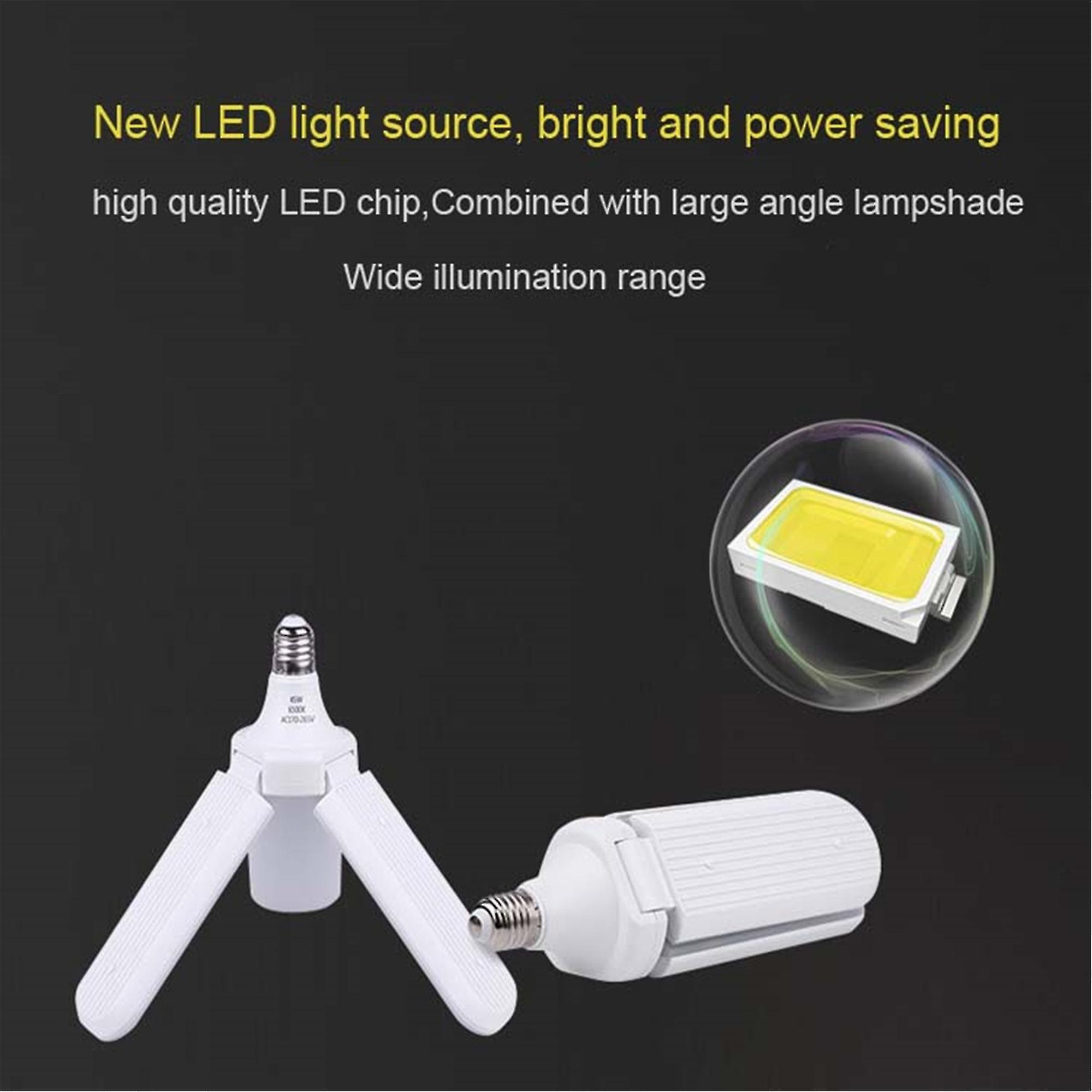 60w/45w Fan Blade Led Bulb 4/3 Led Heads Foldable Garage Ceiling Lights ...
