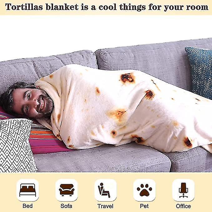 Burritos Tortillas Blanket For Adult And Kids, Novelty Soft Flannel ...