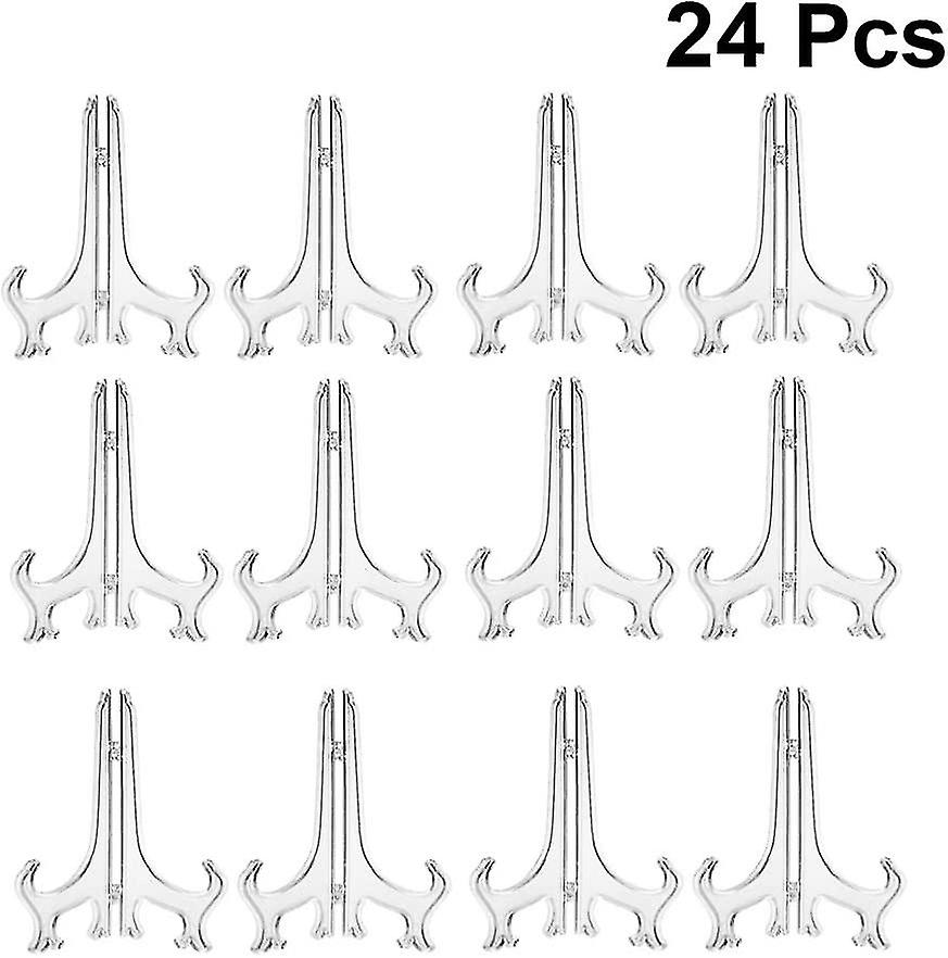 24 Pieces Clear Plastic Sheet Display Stand Photo Holder Stand For ...