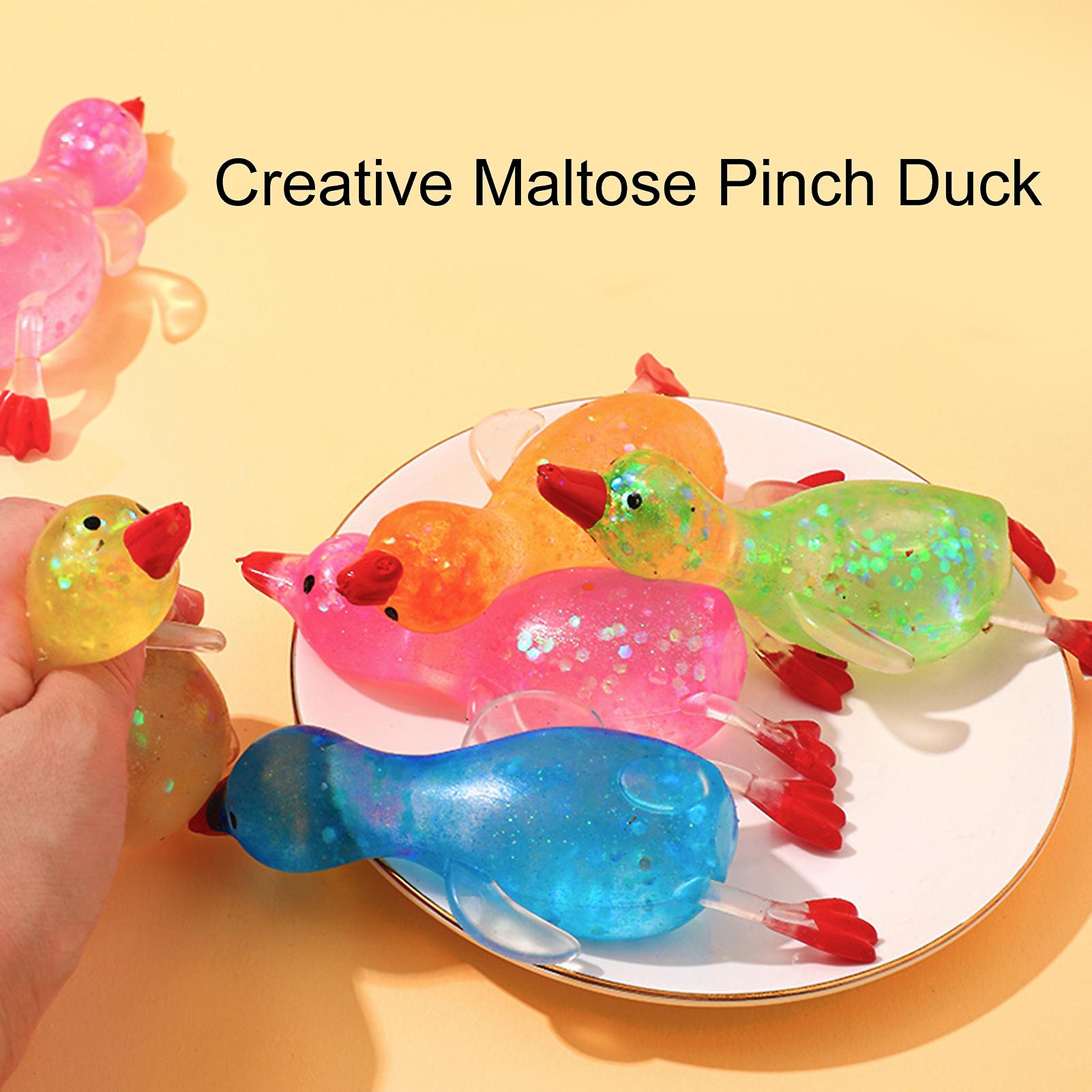 Duck Squeeze Toy Stretchy Slow Rebound Glitter Maltose Soft TPR Pinch ...