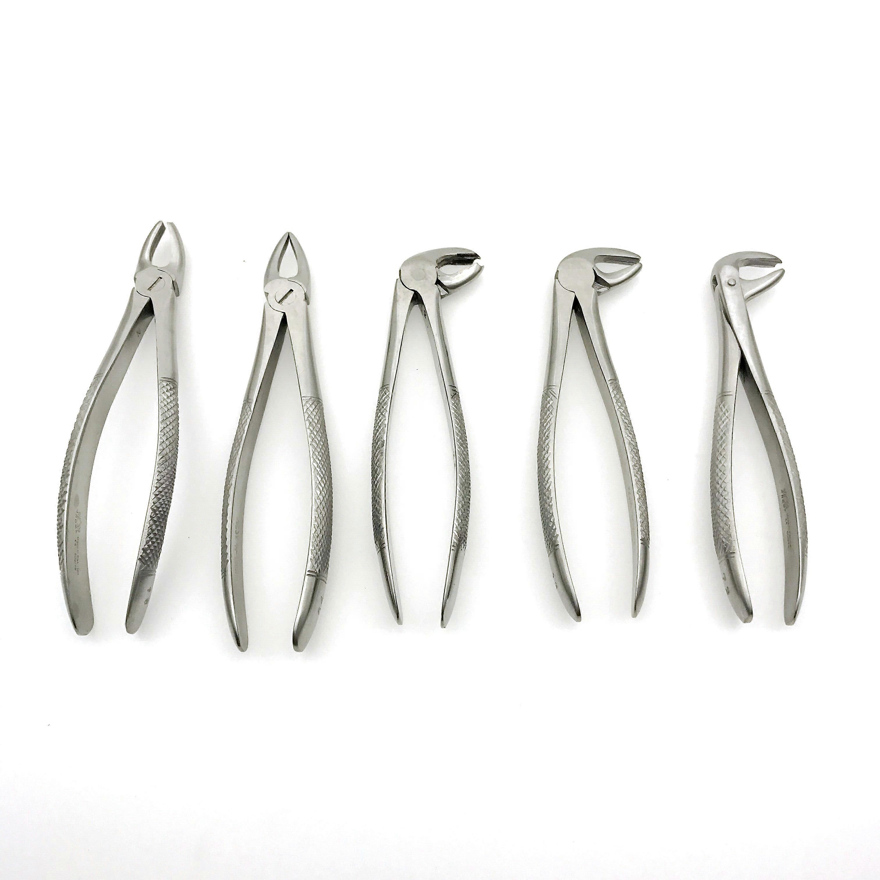 10pcs Stainless Steel Dental Extraction Forceps Adults Teeth Extracting ...