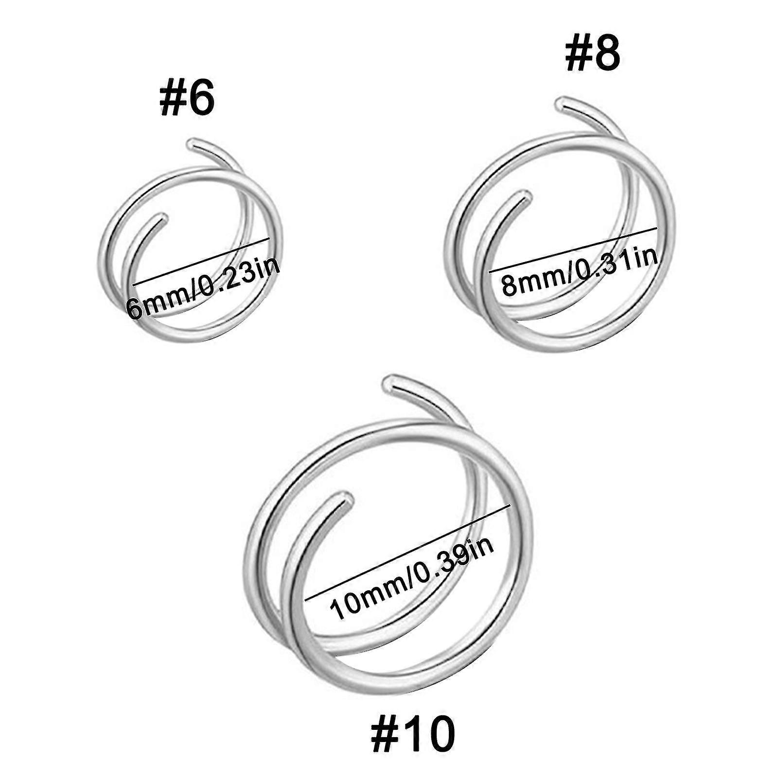6/8/10mm Double Spiral Nose Ring Dual Spiral Nose Ring Spiral Nose Hoop ...