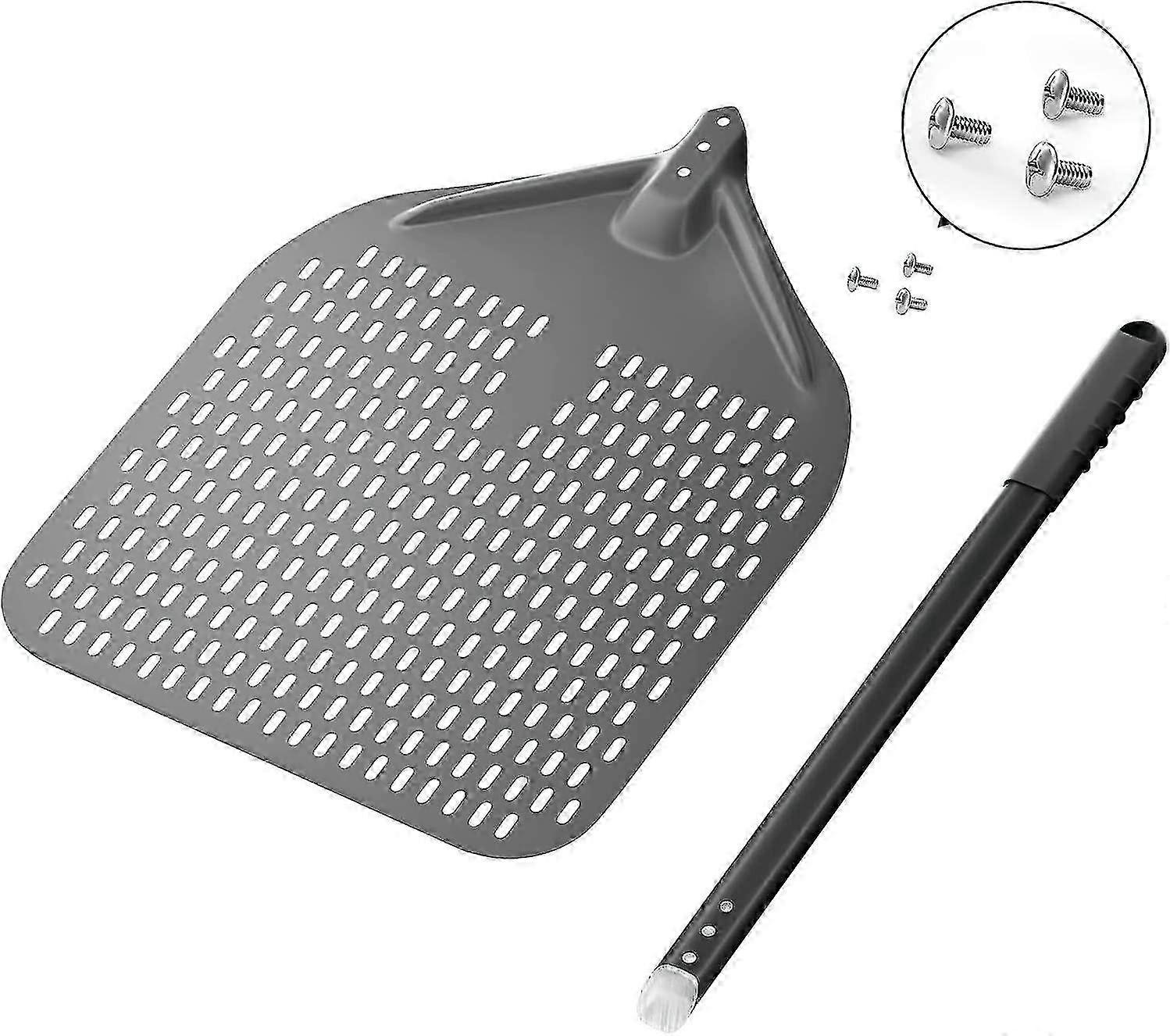 14" perforated pizza peel, long rod hard anodized alumina pizza peel ...