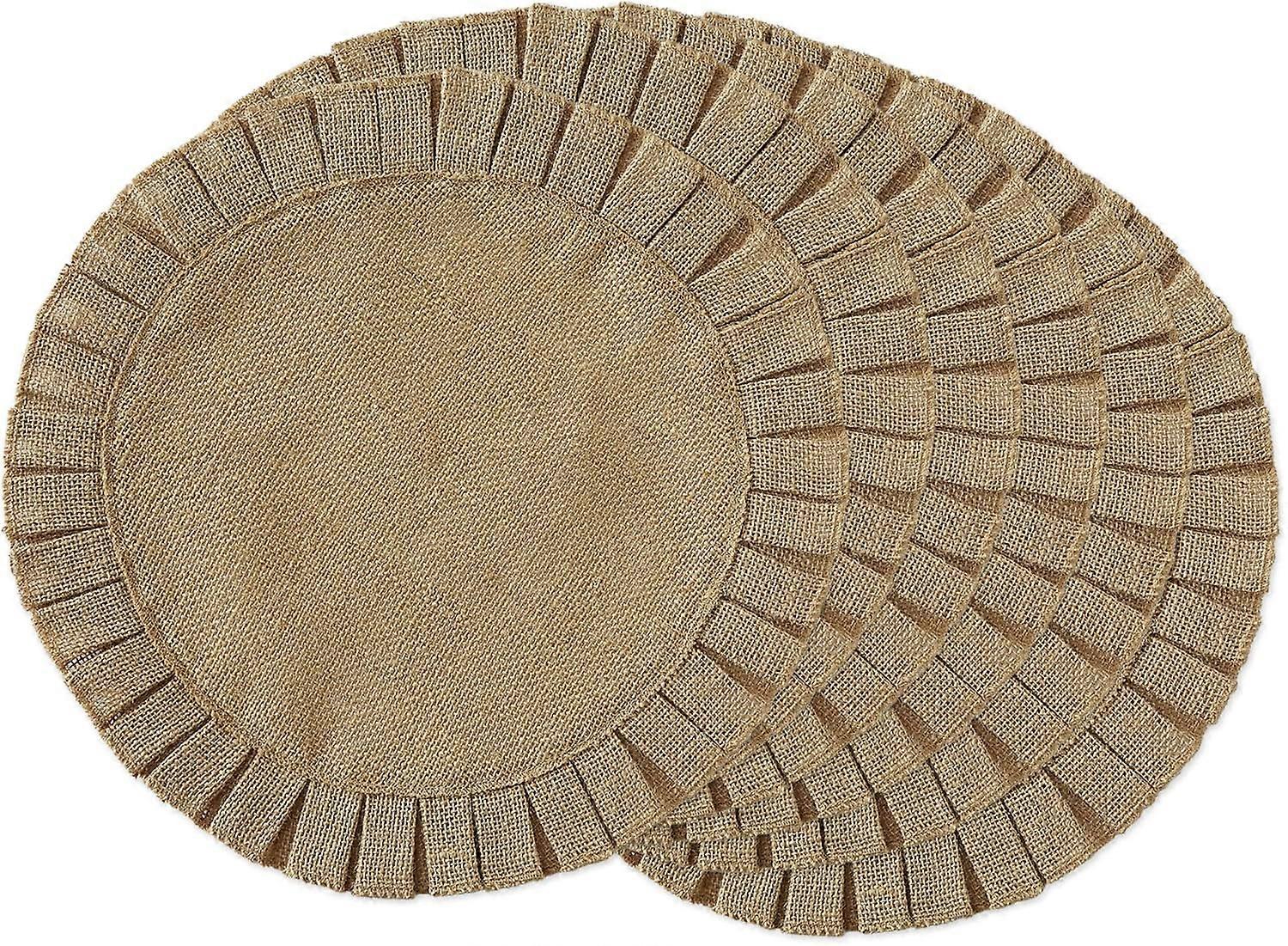 6 Count Jute Burlap Collection Kitchen Tabletop, Placemat Set, 15 ...