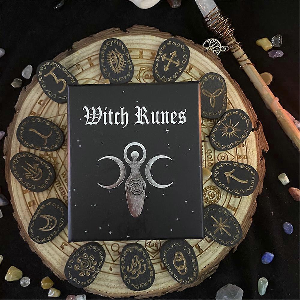 Wood Witches Runes Set of 13, Engraved Gypsy Symbol for Meditation ...