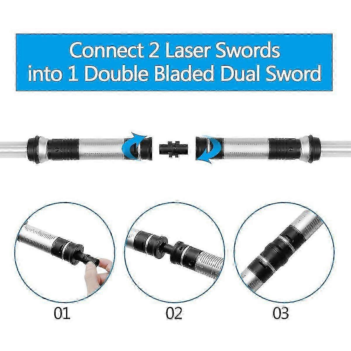 2 In 1 Lightsaber Light Up Sword Toy With 7 Colors Changing Halloween ...