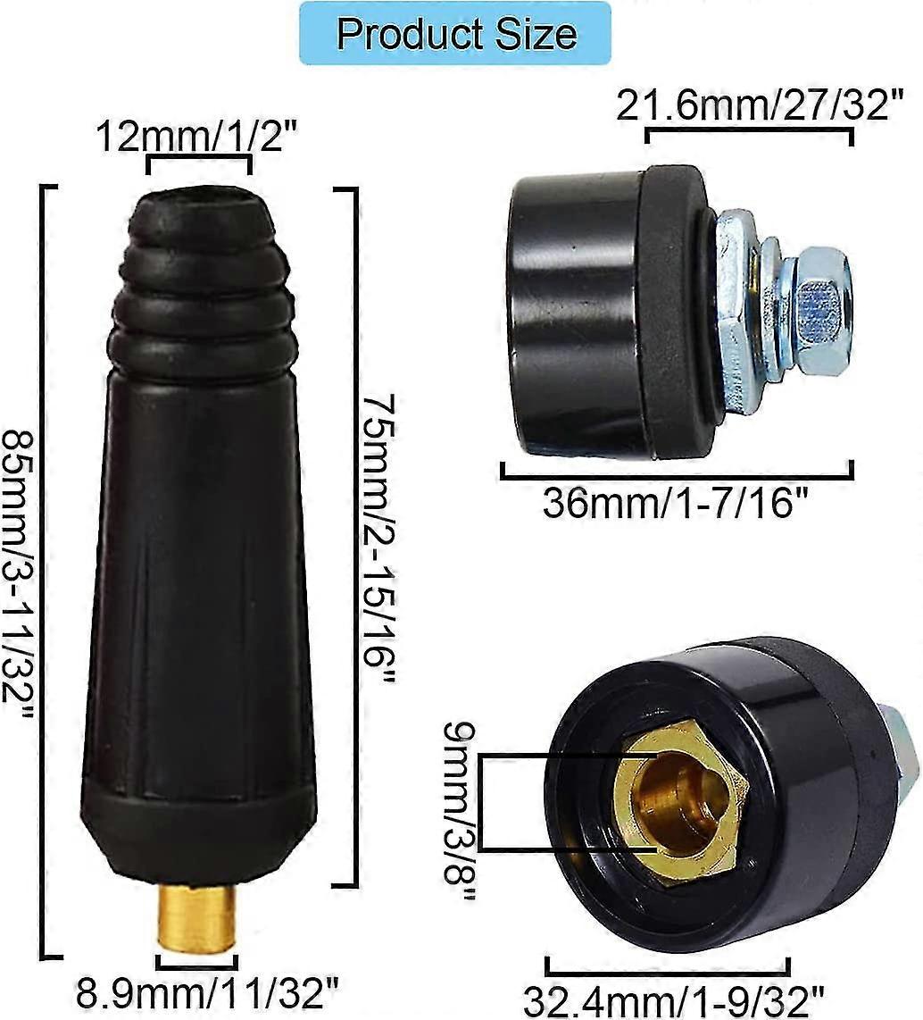 For Tig Welding Cable Panel Connector Socket Set Dkj10-25 And Dkz10-25 ...