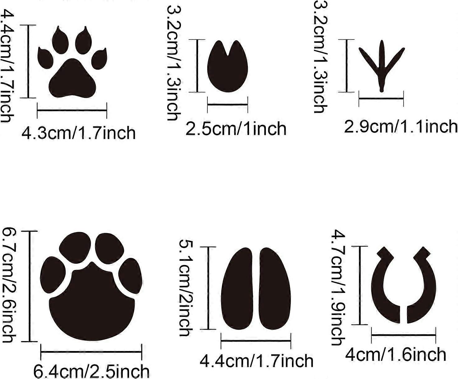 Animal Footprint Stencils 13 Types Paw Hand Foot Print Painting ...