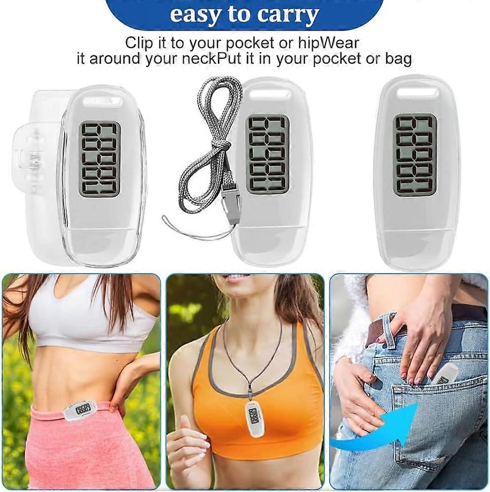 3D Pedometer for Walking, Simple Walking Step Counter with Clip and ...
