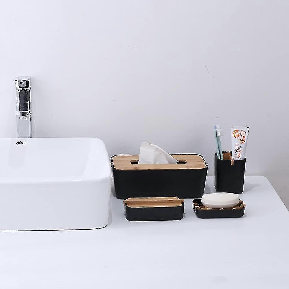 Dww-Soap Dish, 2 Pack Bamboo Self-Draining Soap Box, Soap Dishes Holder ...