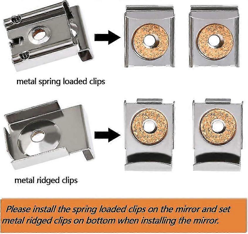 Mirror Fixings 16Pcs Wall Mirror Bracket with Stainless Steel Fasteners ...