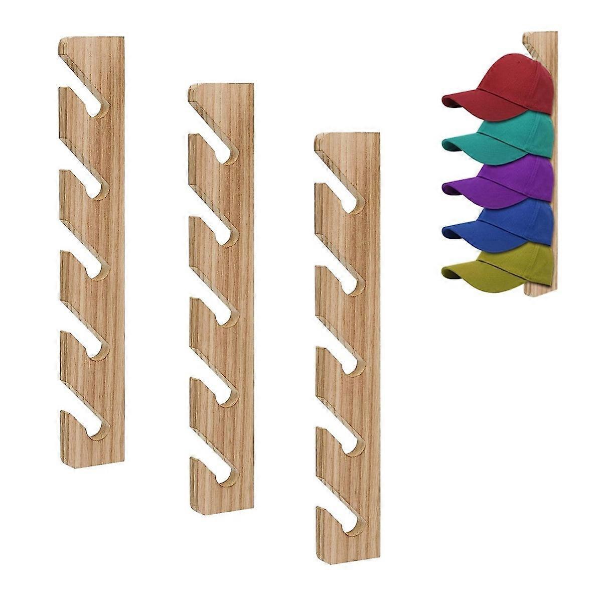 Wooden Hat Rack For Baseball Caps, Over The Door Ball Cap Rack ...