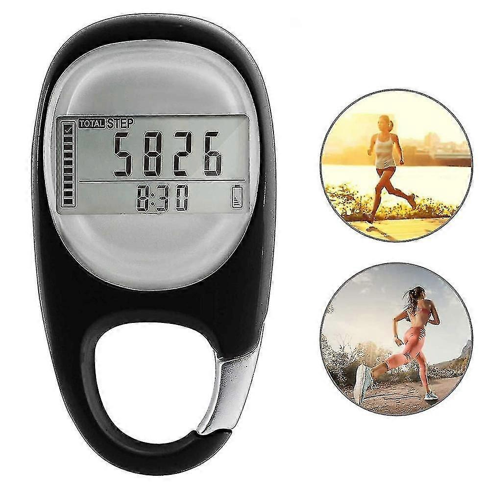 3d Digital Simple Walking Distance Clip On Pedometer Step Counter With ...