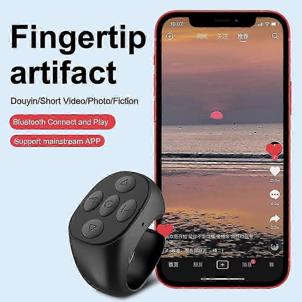 BAISE Bluetooth Remote Control Ring, Mobile Phone Self Timer Short ...