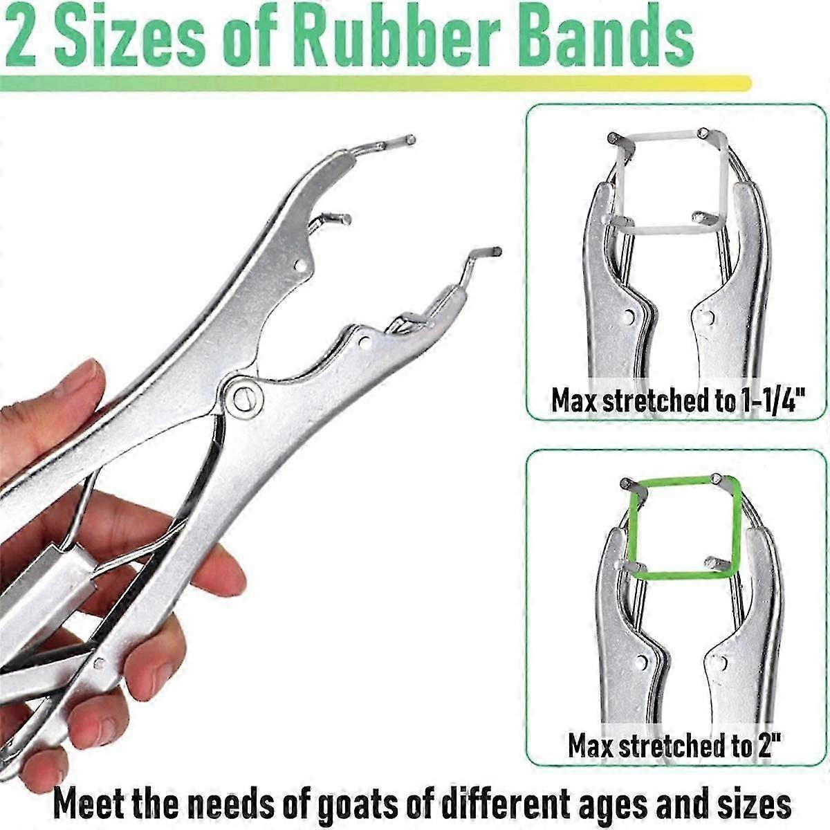 Goat Banding Kit, Banding Snap Clamps with 150 Pieces 2 Size Rings ...