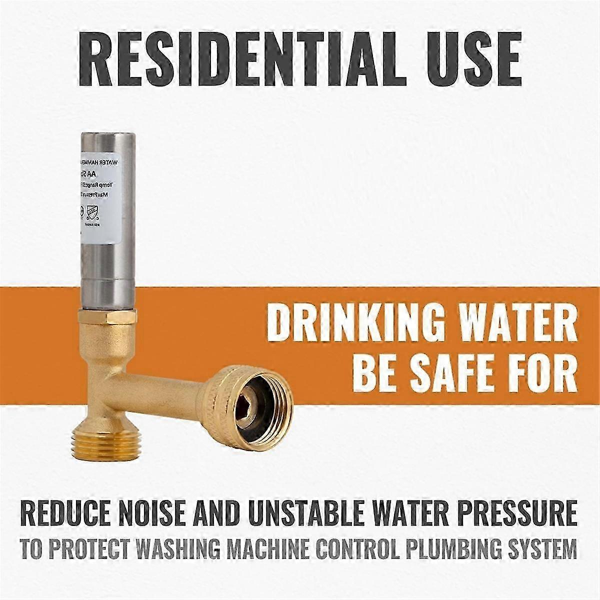 Water Hammer Arrestor, 3/4inch NPT Thread for Washing Machine, Laundry ...