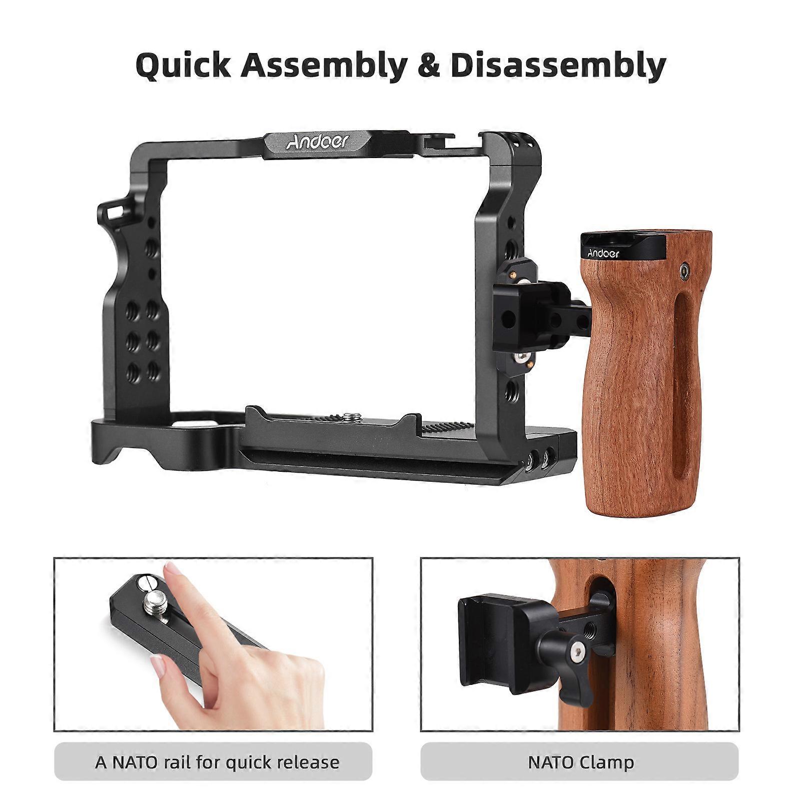 Andoer Universal Top/ Side Handle for Camera Cage Left/ Right Side ...