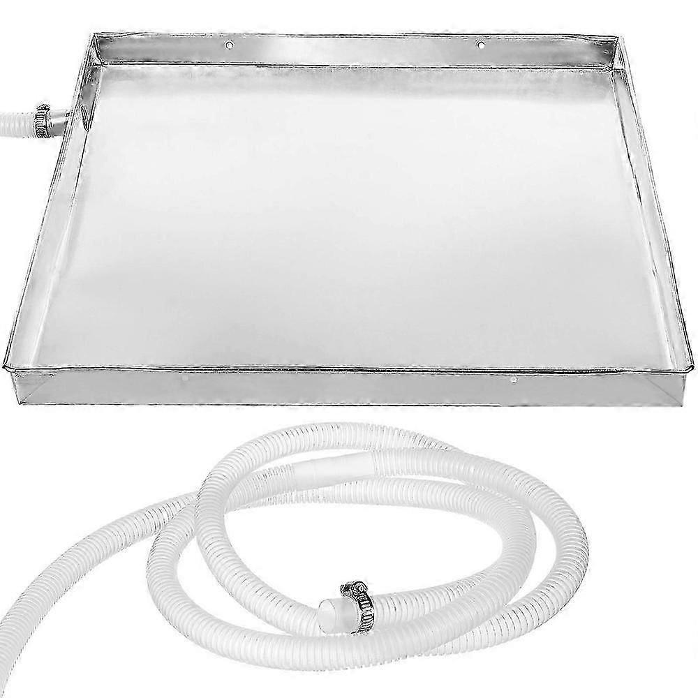 Silver Ac Drip Pan With Drain Hose For Outdoor Installation, 40x40x3 Cm ...