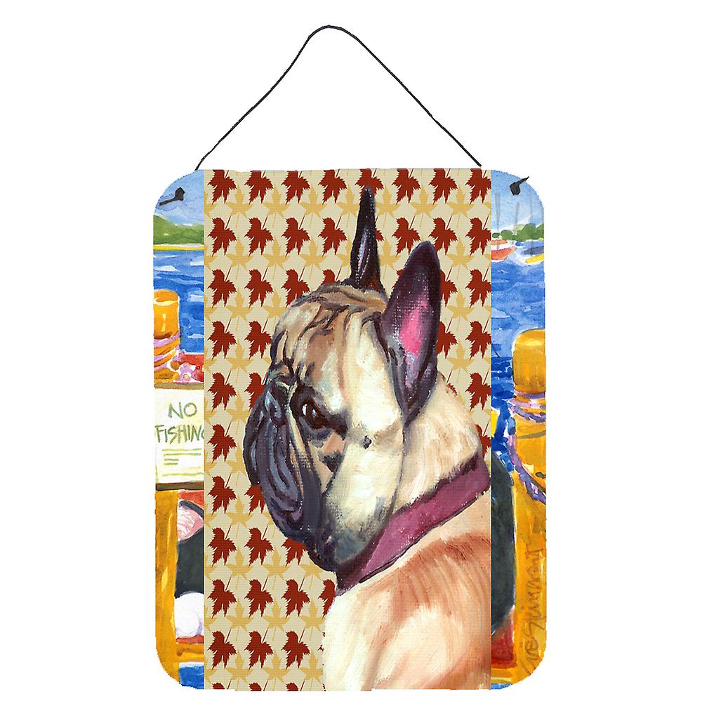 French Bulldog Frenchie Fall Leaves Wall or Door Hanging Prints | Fruugo UK