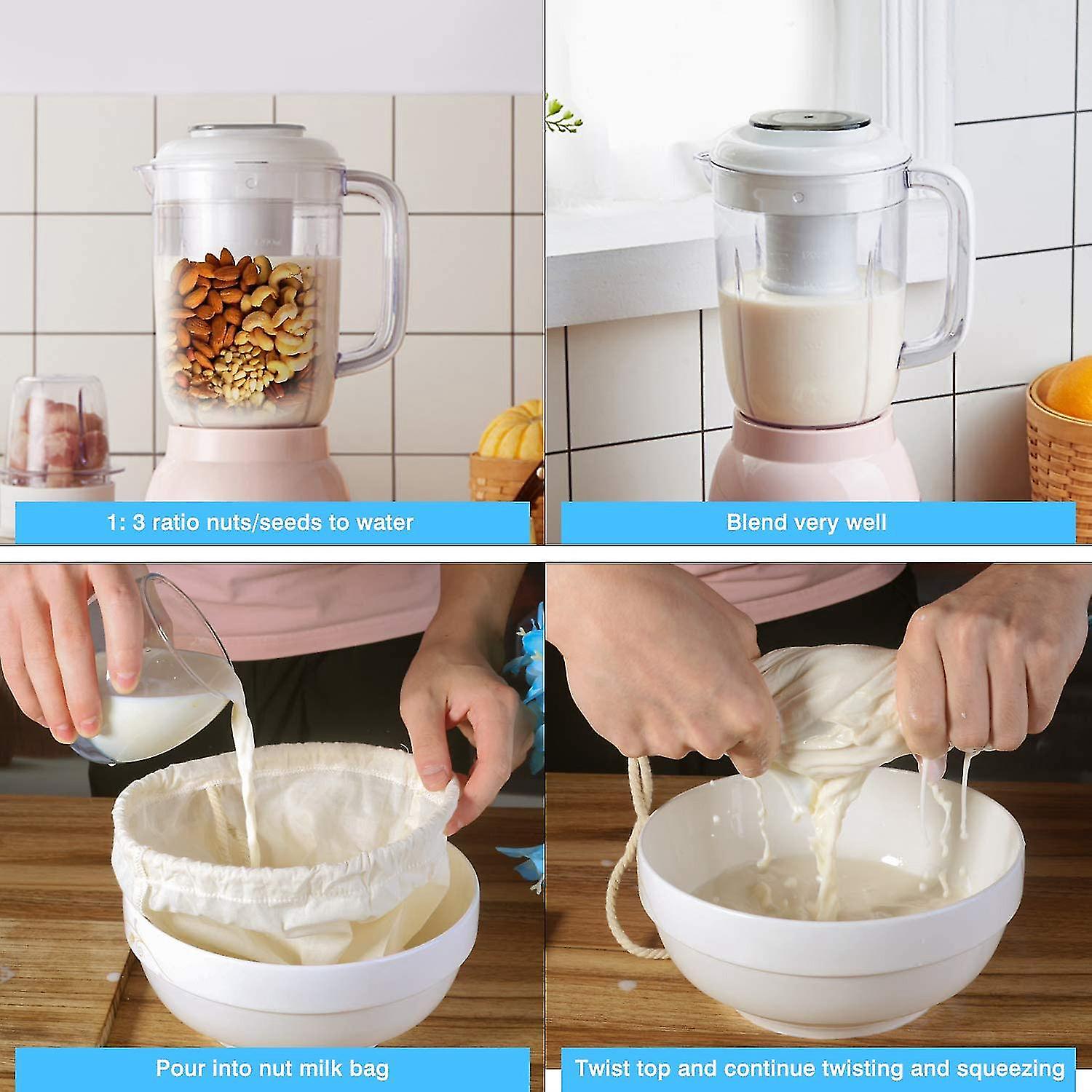 2-piece Cheese Cloth, Fine Mesh Cord Cheesecloth Bag, Multiple-use ...