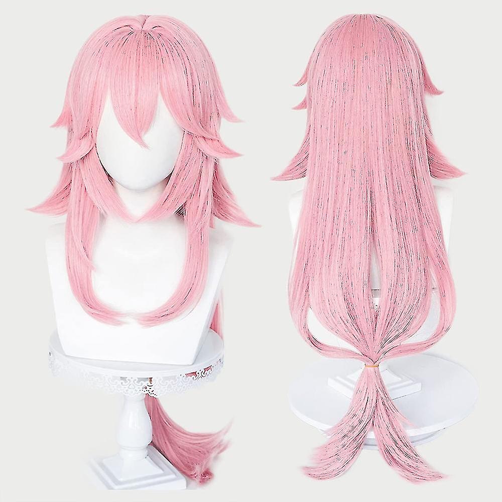 Game Genshin Impact Raiden Shogun Cosplay Wig Baal Wig Long Mixed Color ...