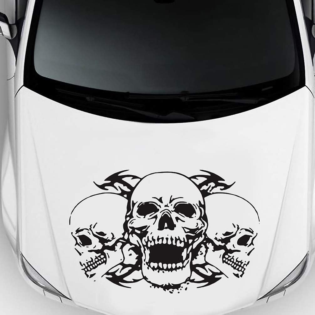 Car Skull Vinyl Sticker Halloween Hood Decal Three Skull Cars Trucks ...