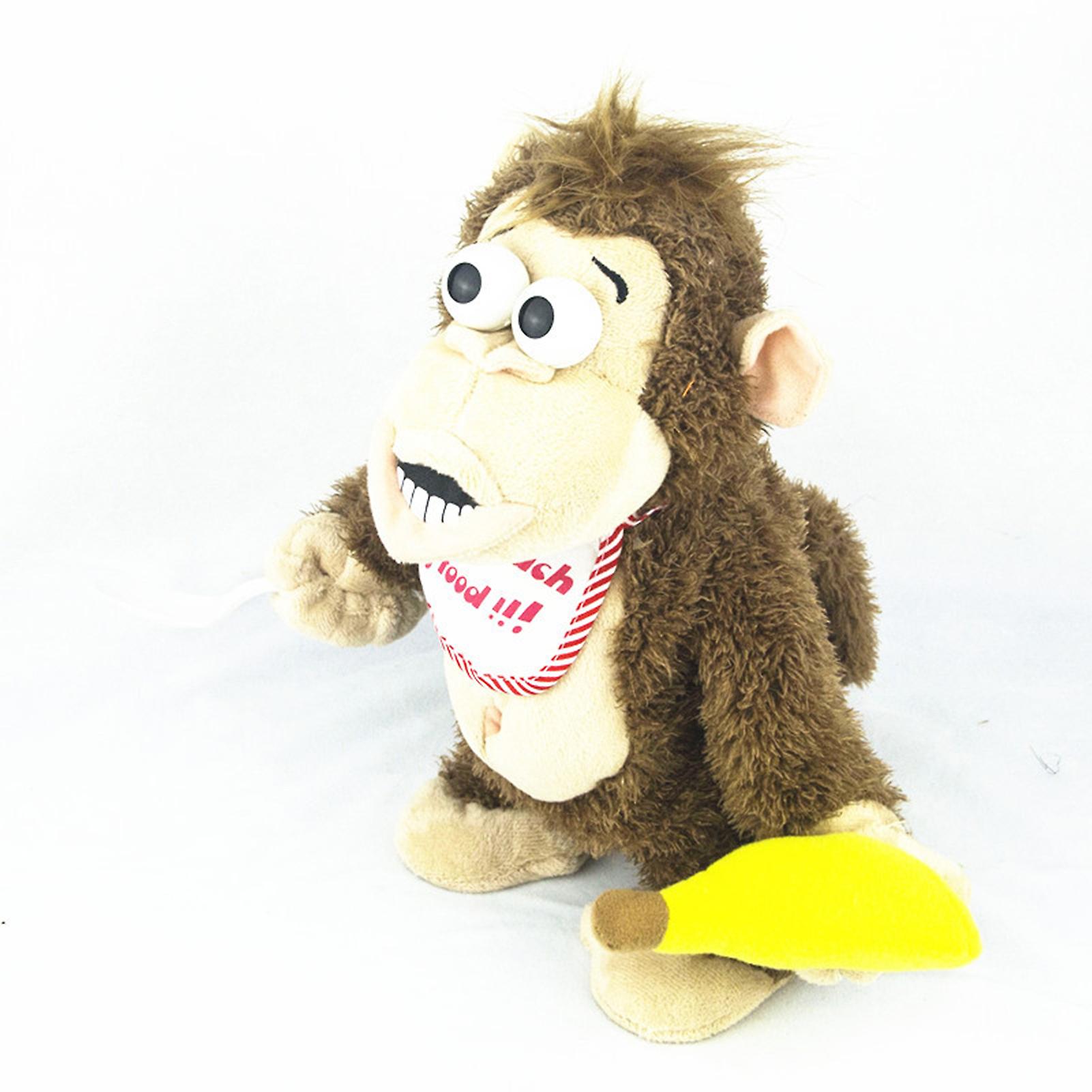Electric Monkey Plush Toy with Sound Magnetic Banana Control Animated ...