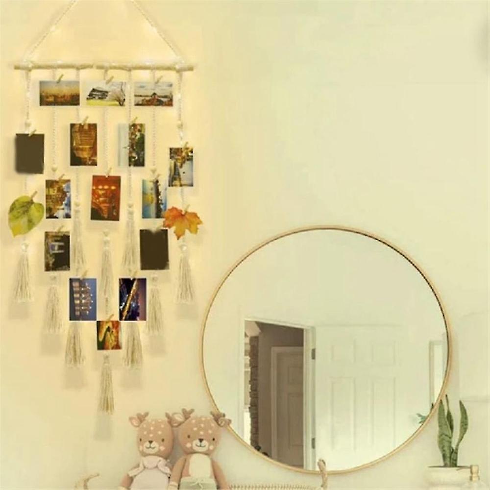 Wall Hanging Picture Display Macrame With Fairy Light And Clip Boho ...