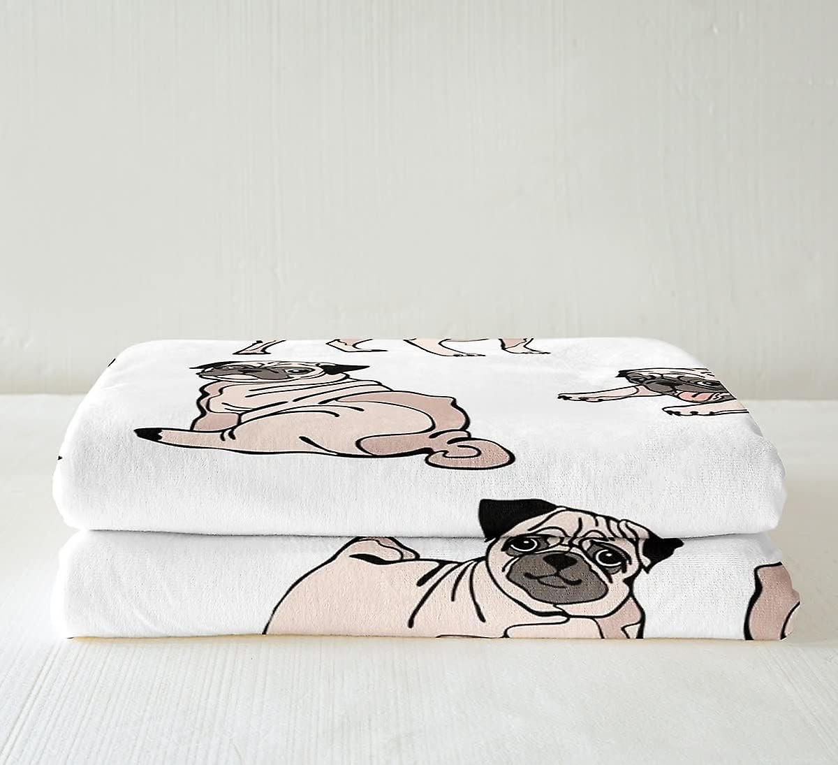 Mops Hund Kaste Tæppe Søde Pet Hunde Sherpa tæppe til børn D Animal ...