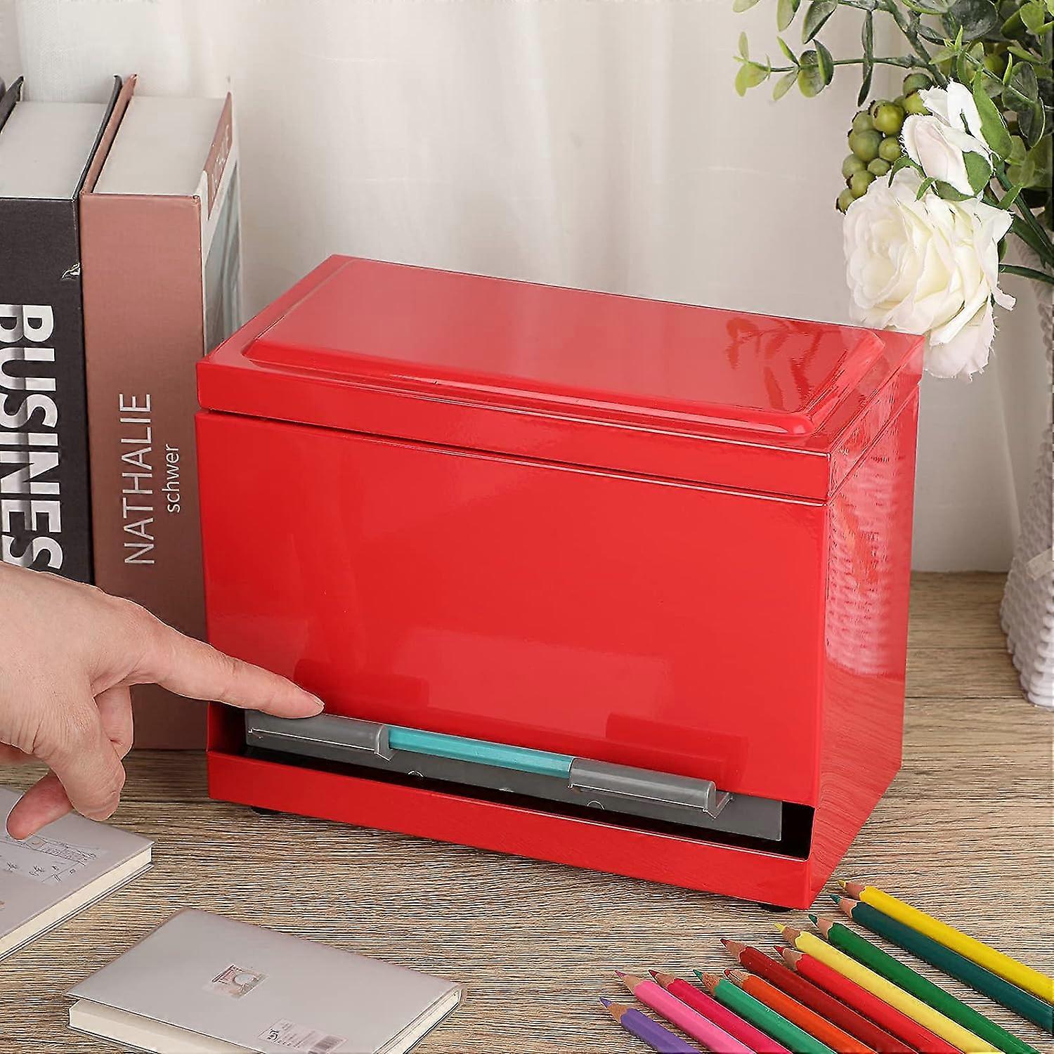 Stainless Steel Pencil Dispenser with 8 Stickers, Black Pencil Holder ...