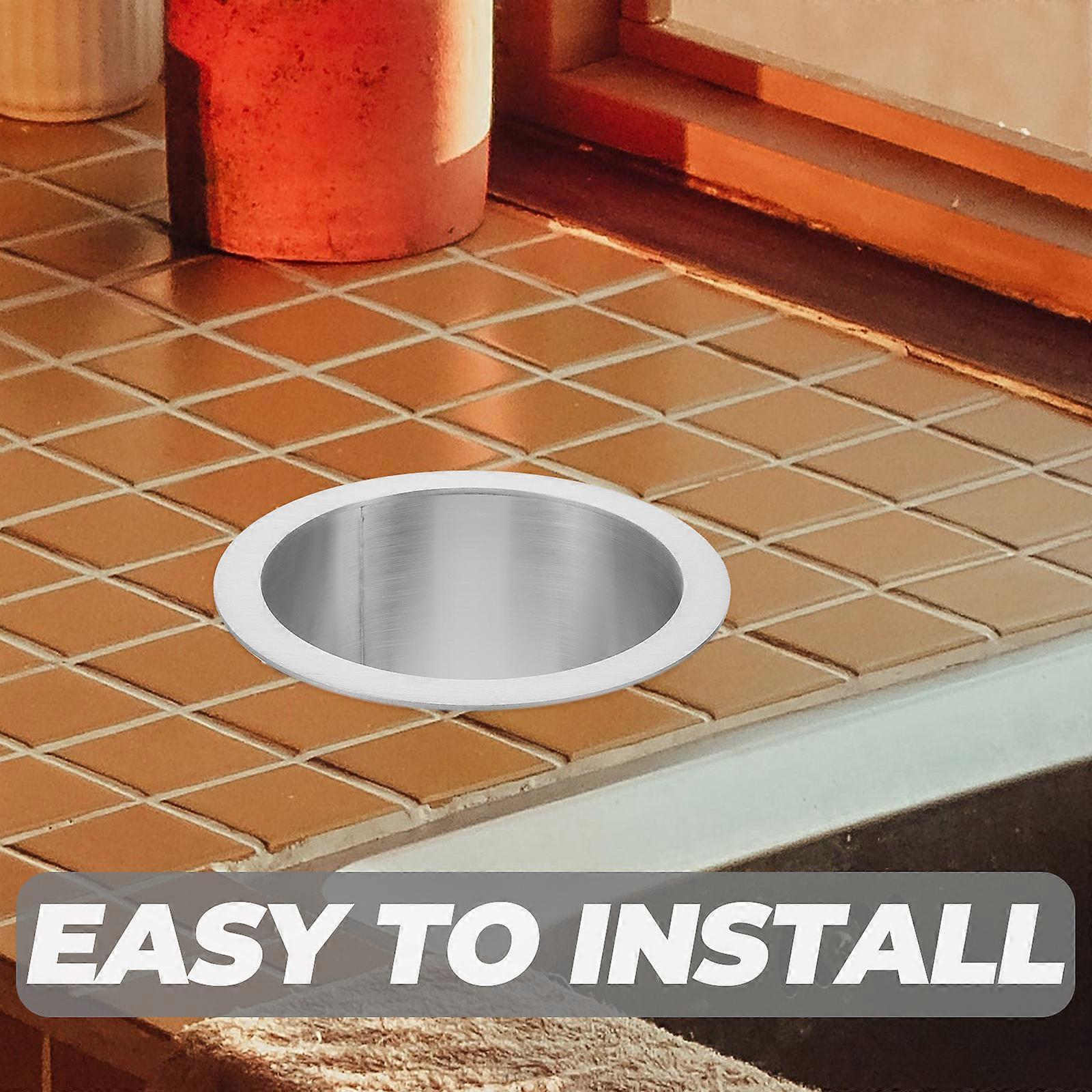 Drop-in Trash Chute Stainless Steel Round Built-in Countertop Waste ...