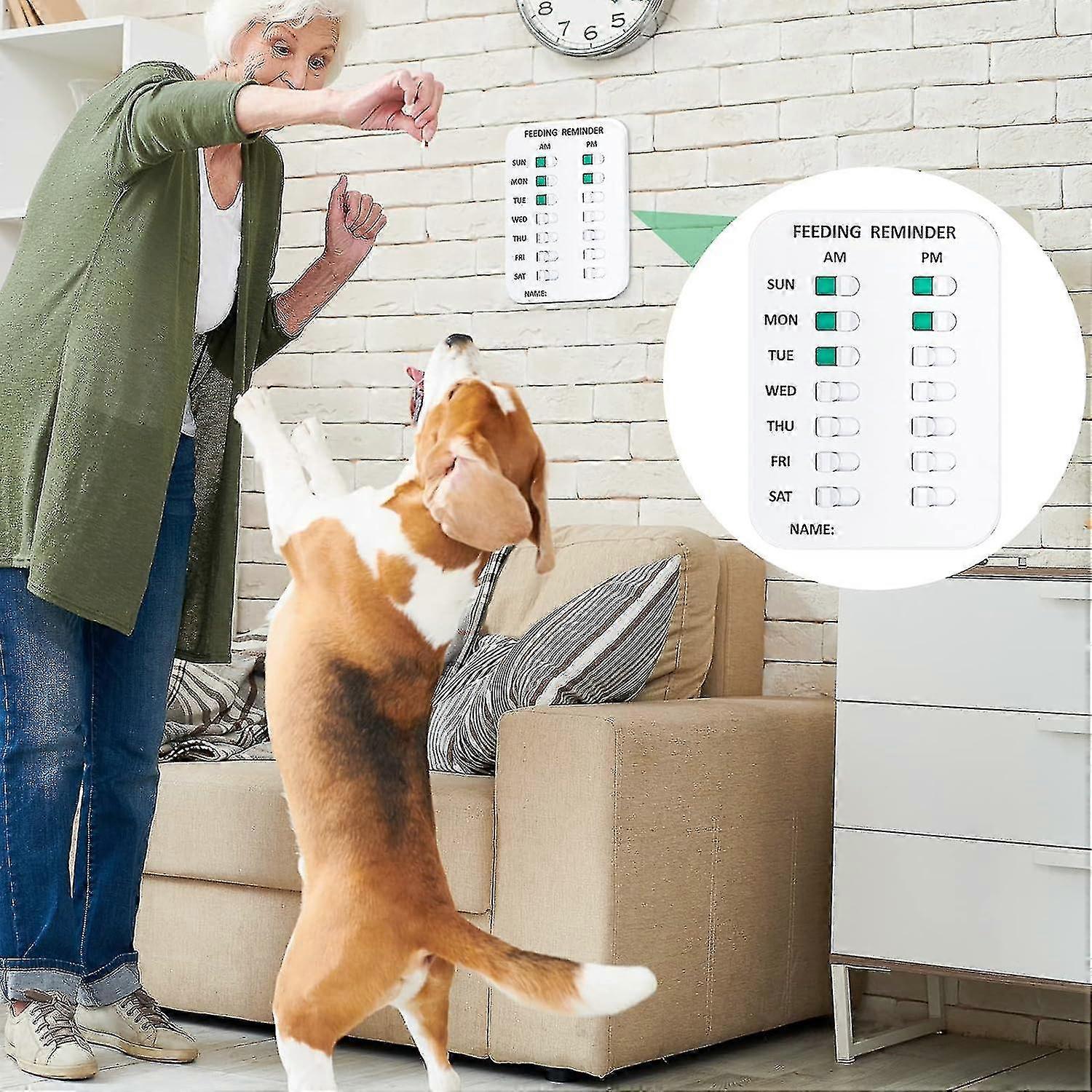 Dog Feeding Reminder, Magnetic Reminder Sticker Sign, Am/pm Daily ...