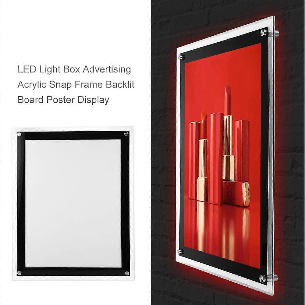 A3 LED Light Box Advertising Acrylic Snap Frame Backlit Board Poster ...