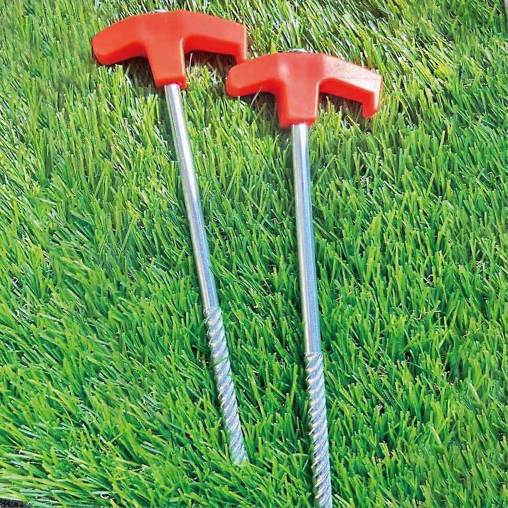 8 Inches Screw in Tent Stakes with Oranges Head Sturdy Ergonomic Handle ...